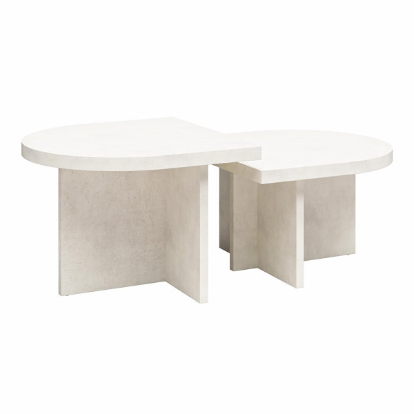Ameriwood Daytona 2 Piece Modern Coffee Table With Rounded Edges Faux